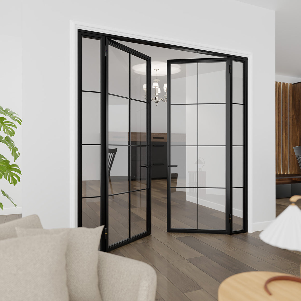 Double Doors with Sidelights – Steel & Stone LLC